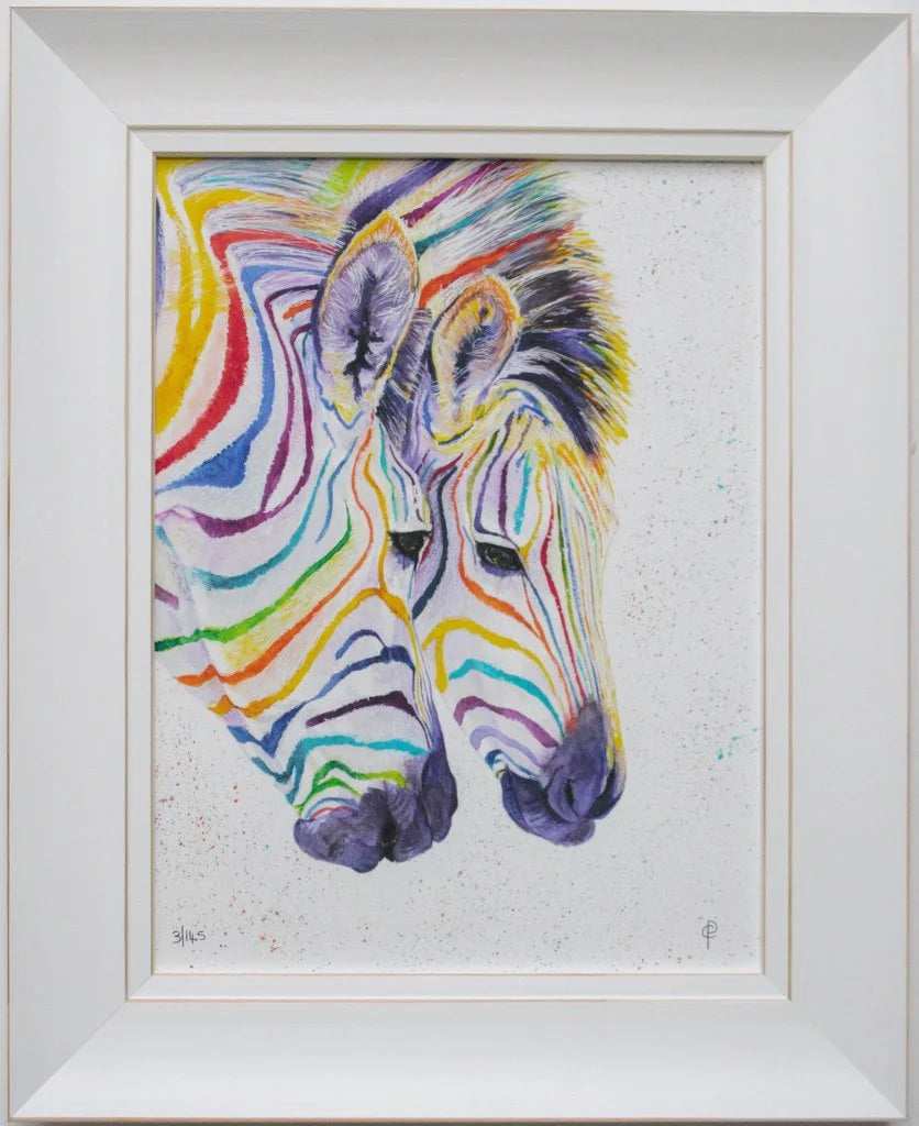 Rainbow Zebra By Christine Purdy (Limited Edition) – The Artists Quarter
