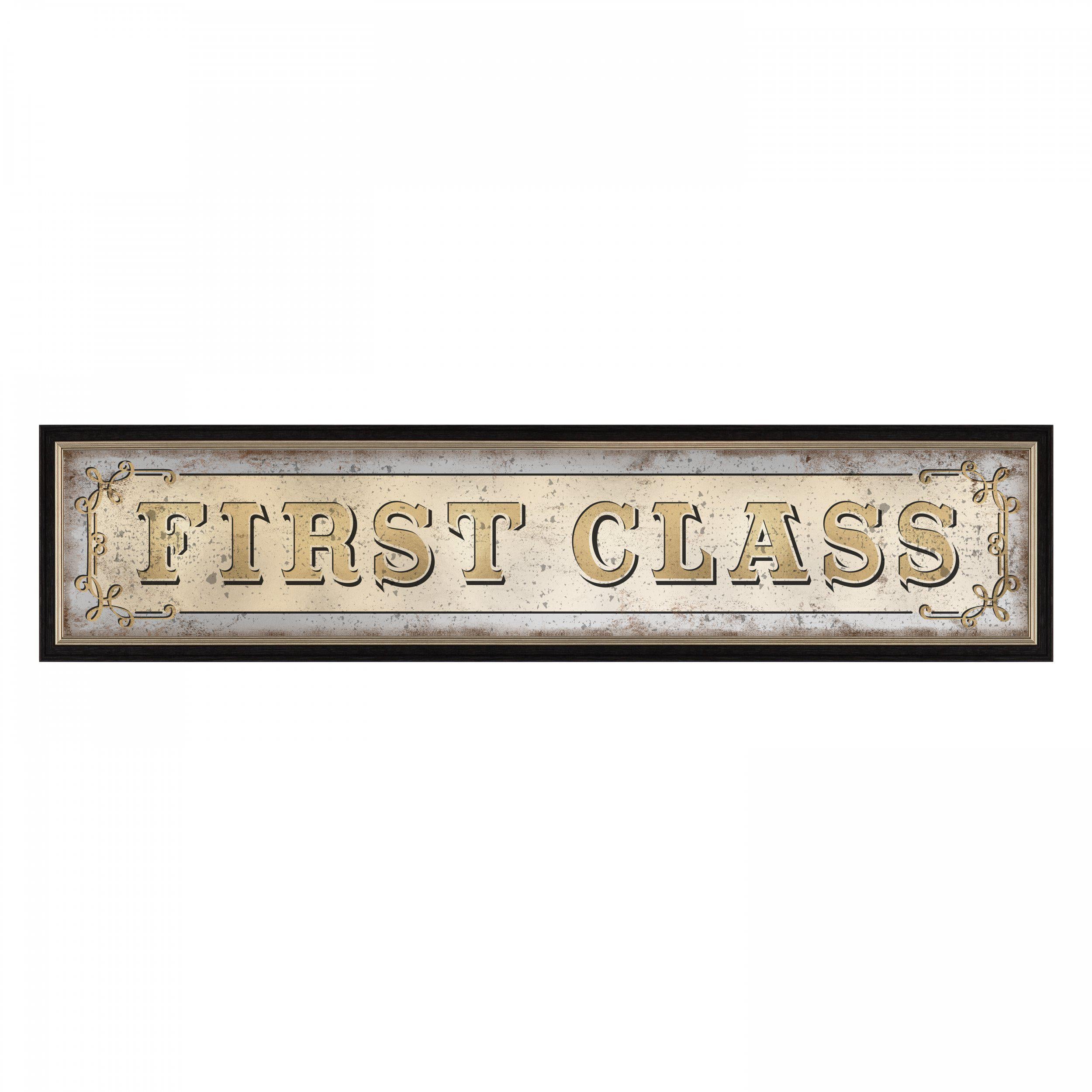 First Class Wall Plaque Mirror By Faye Reynolds-Lydon – The Artists Quarter